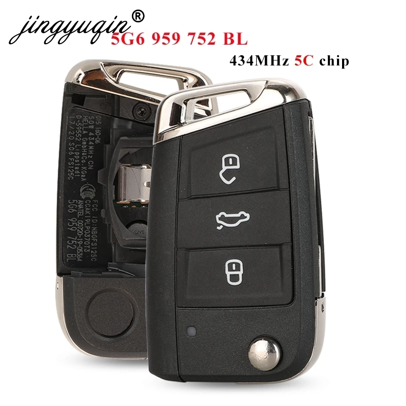 Jingyuqin Original 5g6959752bl 5c Chip Flip Remote Keyless Go For Vw ...