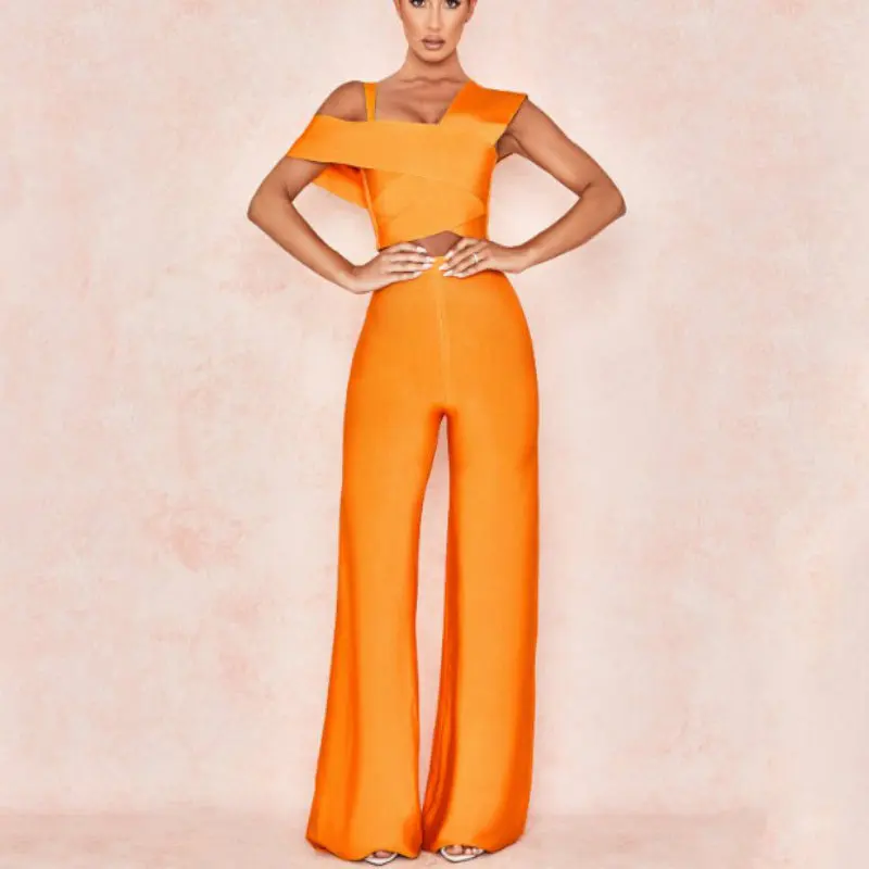 New-Fashion-Women-Bandage-Rompers-Orange-Evening-Party-Clubwear ...