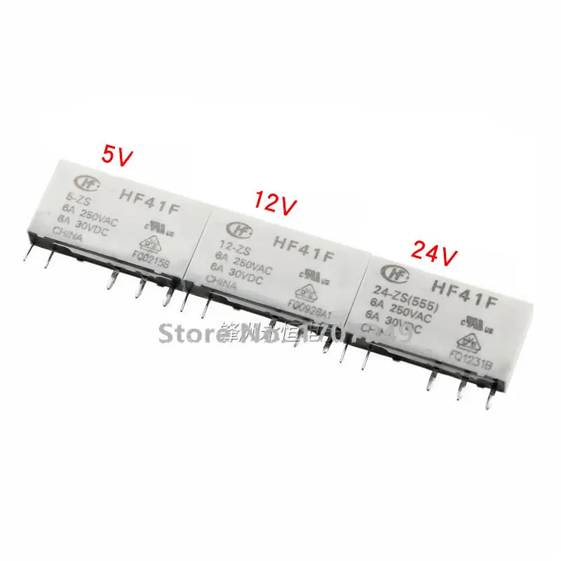 10Pcs New HF relay HF41F-5-ZS HF41F-12-ZS HF41F-24-ZS HF41F 5V 12V 24V ...