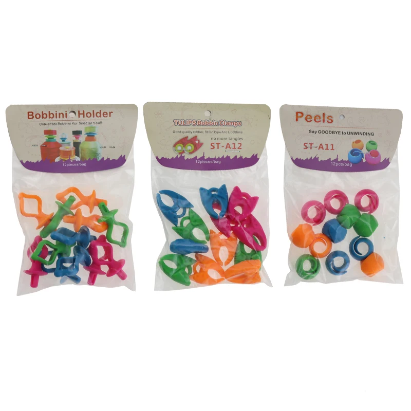 12pcs-Bobbin-Clips-Thread-Roller-Fixed-Wrapped-Clamp-Silicone-Sewing ...