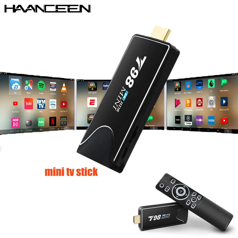 Android 10 Mini Tv Stick Box 4K 4G 32G Android Tv Box 2.4G 5.8G Dual ...