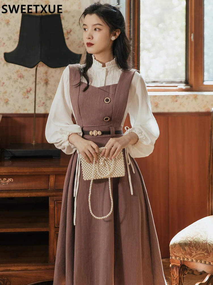 SWEETXUE-Lady-Vintage-Dress-Sets-Women-Chic-Fashion-Elegant-Office-Lady ...