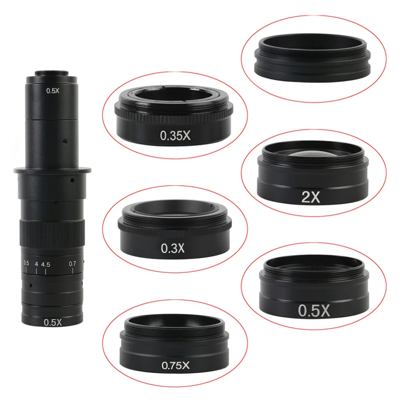 0.5X/0.35X/2X/1X/0.75X Barlow Auxiliary Objective Glass Lens 42mm For ...