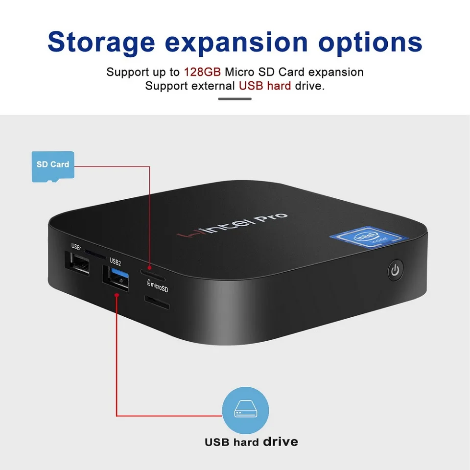 T8 Pro мини ПК Windows 10 Wintel Pro Intel четырехъядерный X5-Z8350 1 ...