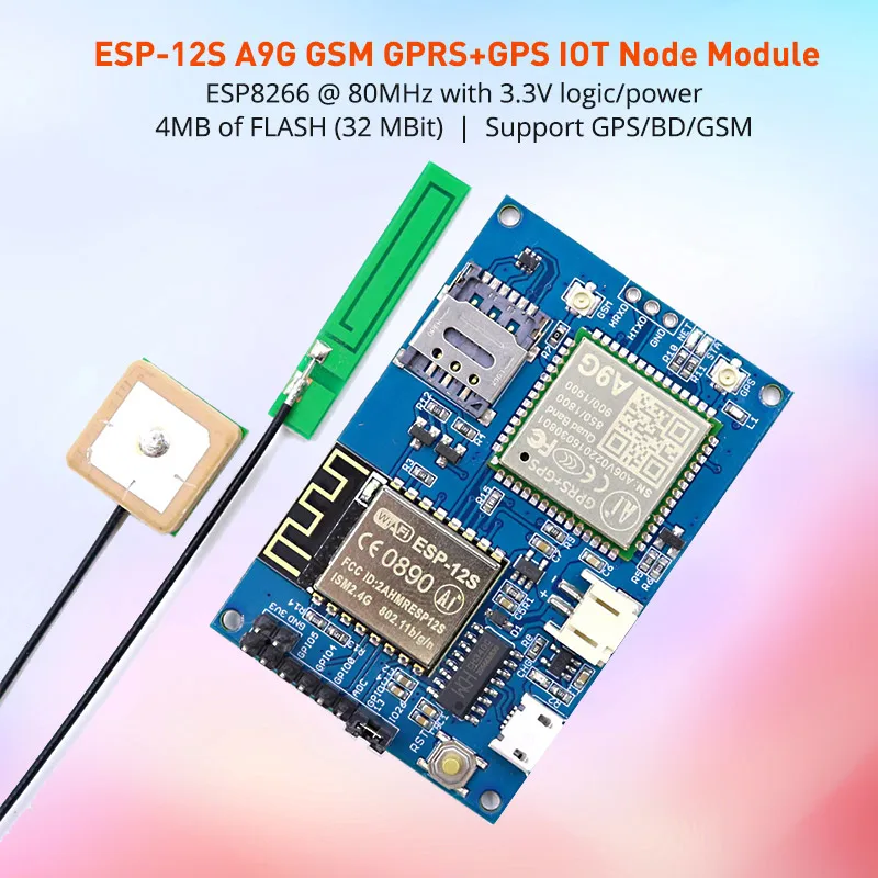 Elecrow Iot Development Board Esp8266 Esp-12s A9g Gsm Gprs+gps Iot Node ...