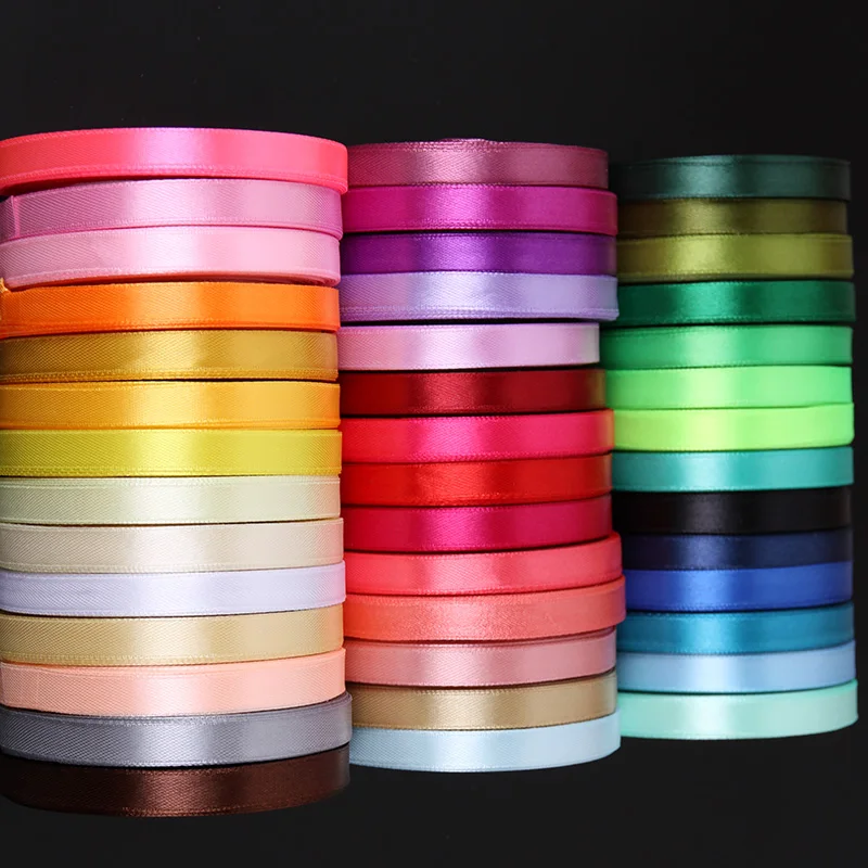 (25 Yards/roll) 10mm Single Face Satin Ribbon 22 Meters Webbing ...