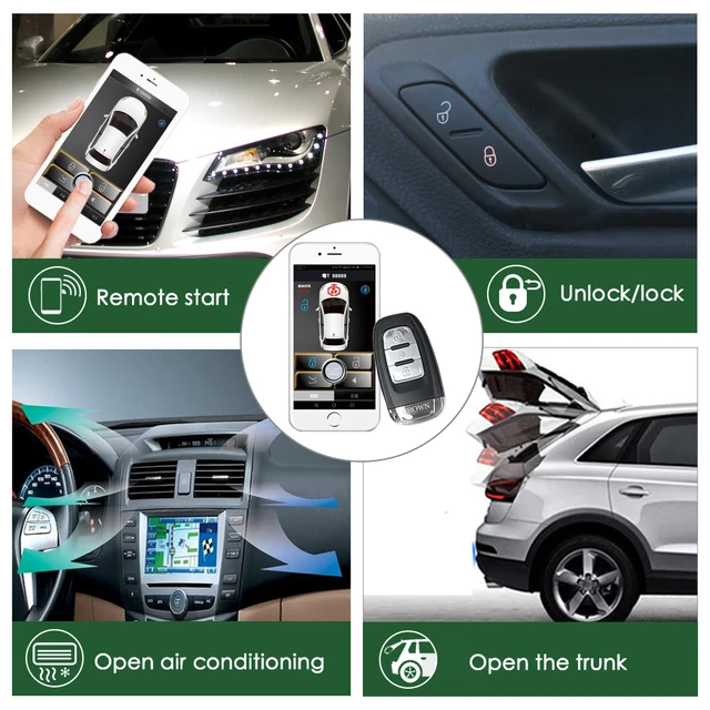 GIORDON Car Alarm Remote Control Car Keyless Entry Engine Start Alarm ...