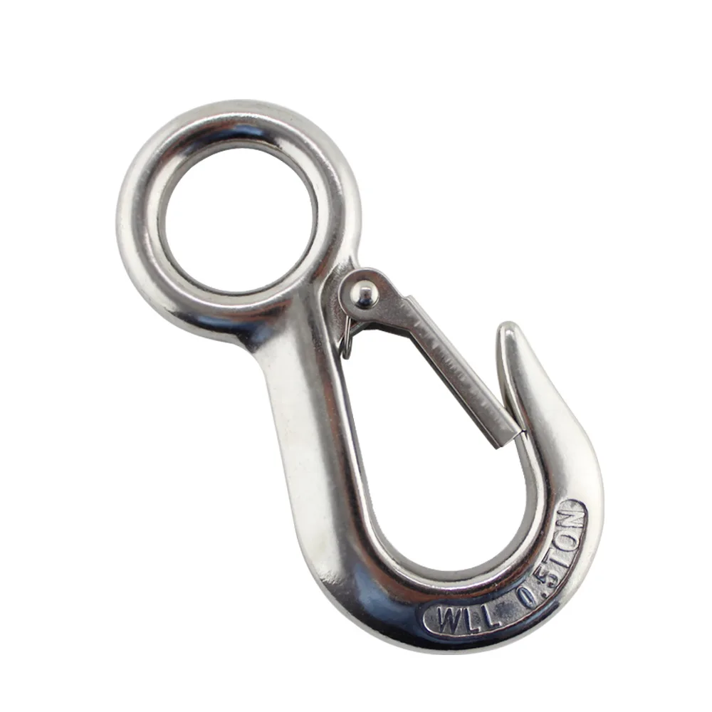 High Quality Stainless Steel Large Eye Hook With Safety Latch 0.2 Tone ...