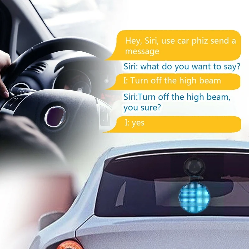 Car Sticker Bluetooth ligent LED Expression Sticker Emoticons APP Voice ...