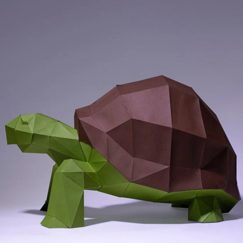Turtle-Paper-Craft-3D-Origami-DIY-Low-Poly-Reptile-Paper-Model-Handmade ...