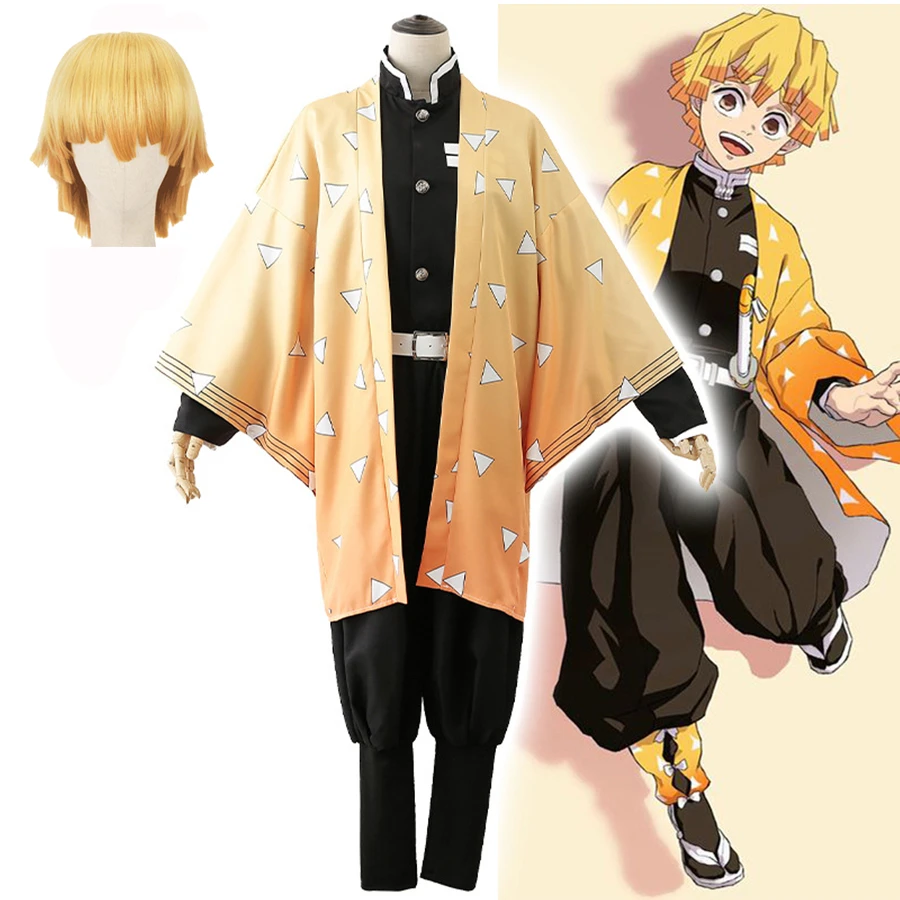 Cosplay Anime Demon Slayer, Agatsuma Zenitsu Agatsuma, Kimetsu no Yaiba ...