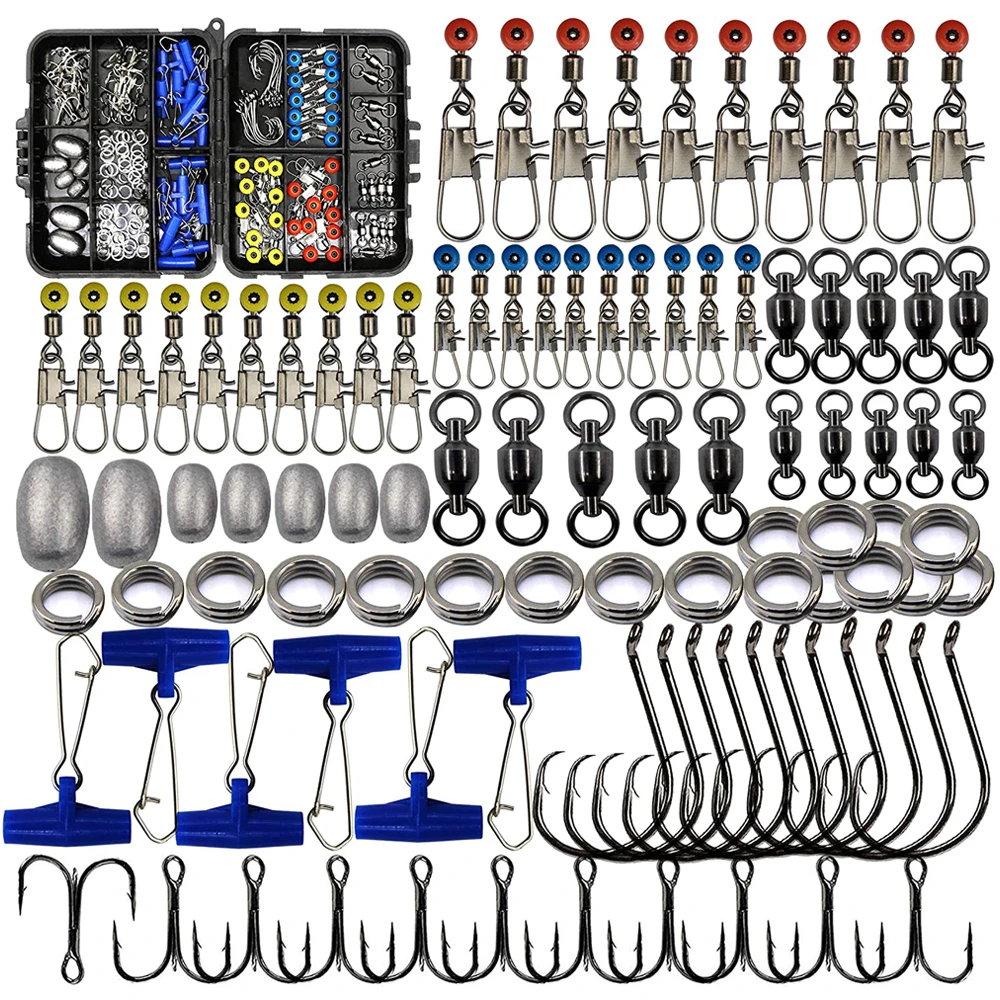 172pcs/box Fishing Accessories Tackle Box Set Including Circle Hooks ...