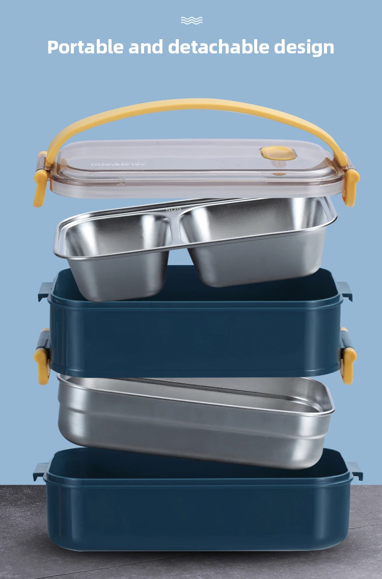 LUNCH BOX,1 Layer-Green--Boîte à Bento Portable en acier inoxydable ...