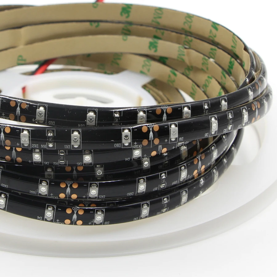 Ip65 Waterproof Tape Lamp Black Pcb 3528 Smd 12v Uv Led Strip 395-405nm ...