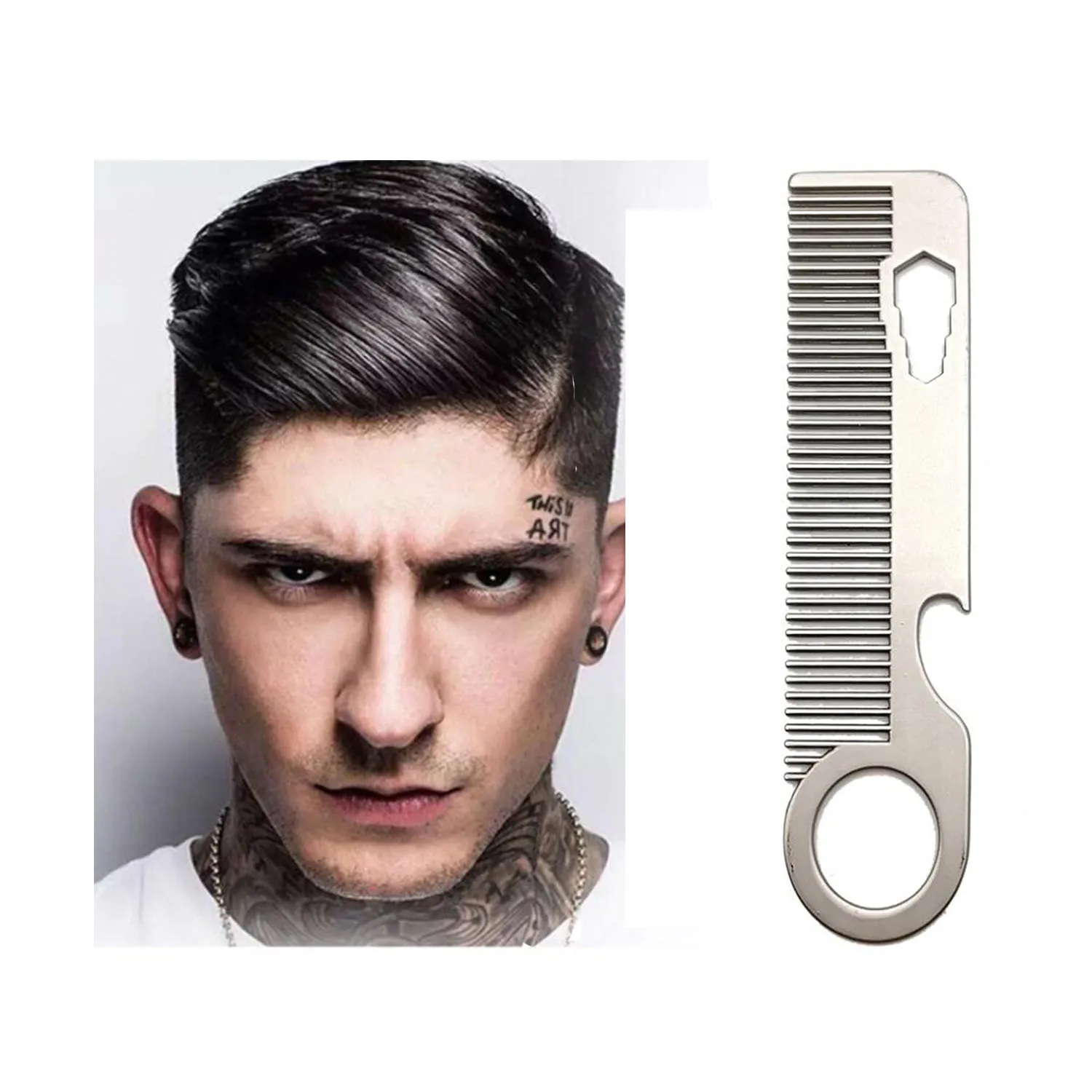 2pcs-Stainless-Steel-Comb-For-Oil-Head-Portable-Hair-Comb-Portable ...