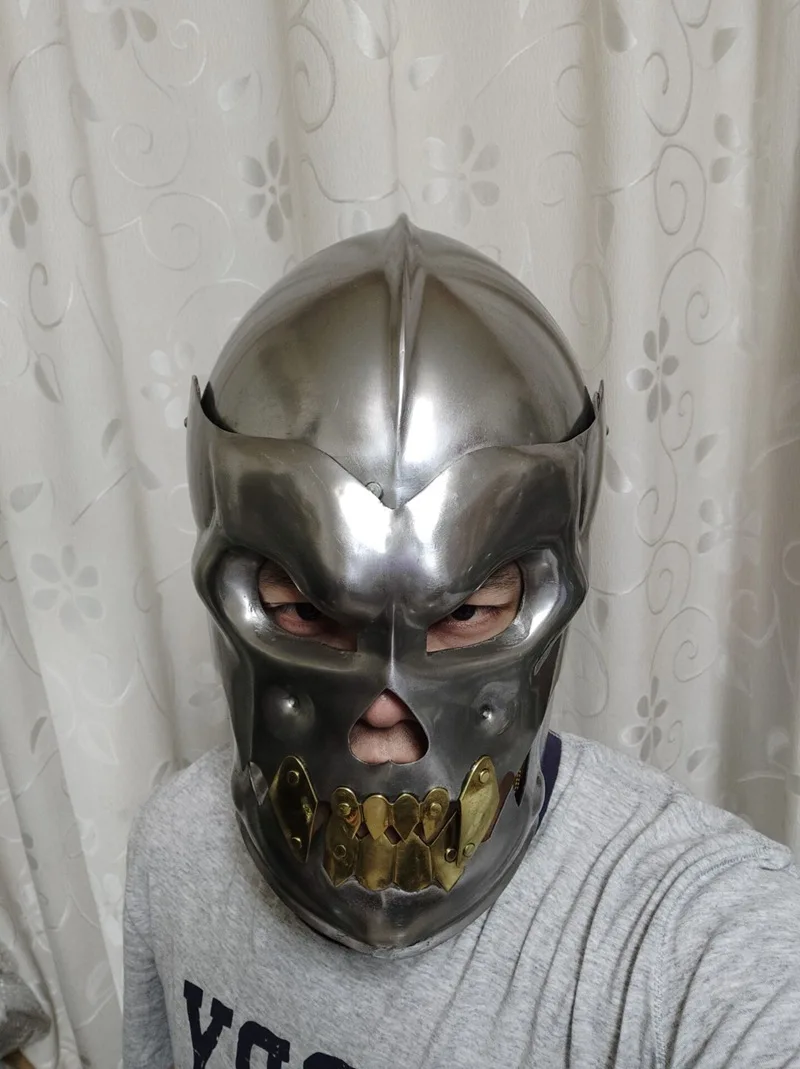 Memorabilia Collectibles Medieval Helmet Old Demonic Face Helmet ...