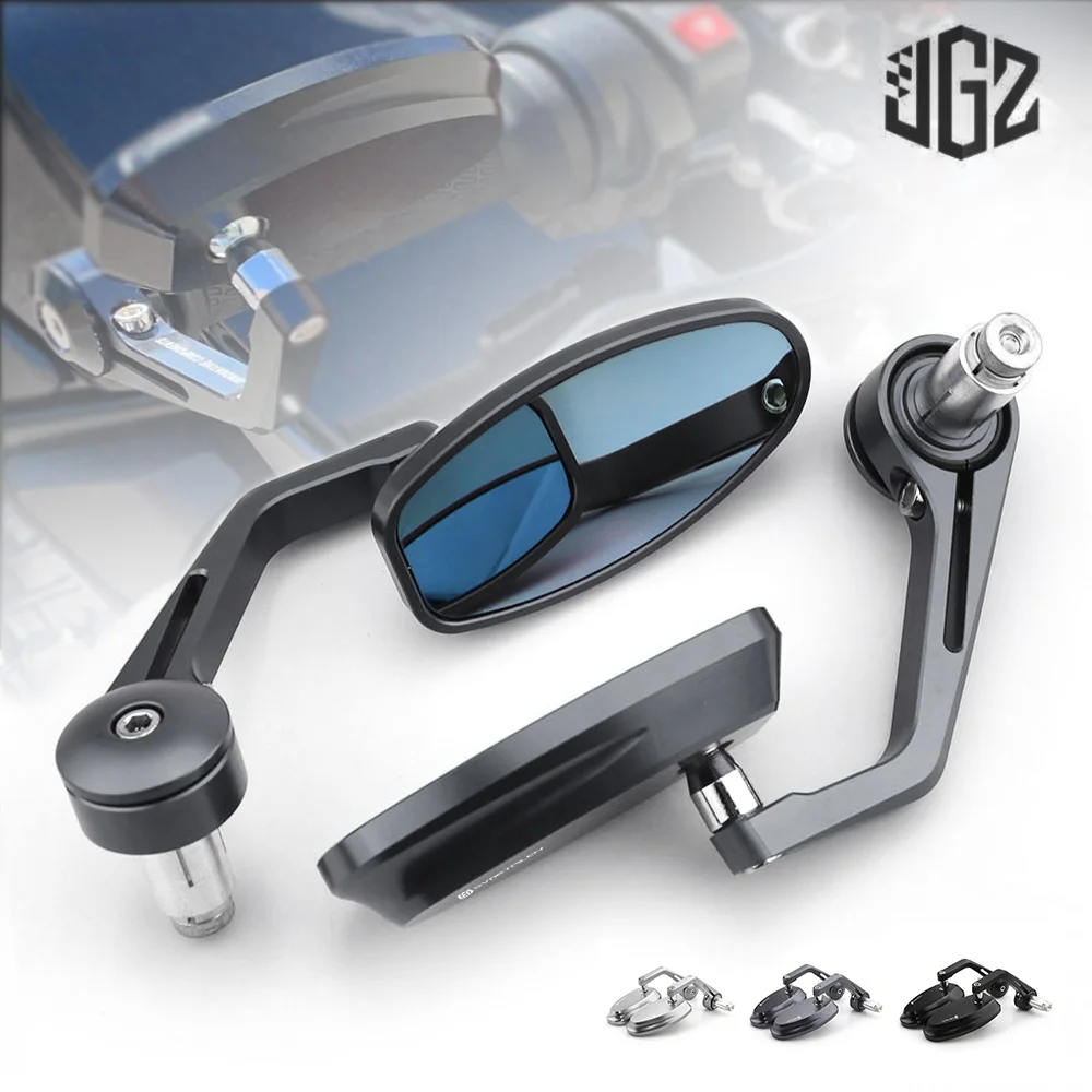 Motorcycle CNC Oval Handlebar Bar Ends Rear View Side Mirrors for ...