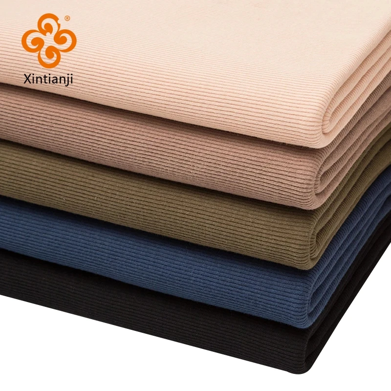 Tissu Côtelé en Coton Fin 160 Gsm pour T-Shirt d'Été, Jersey Extensible ...