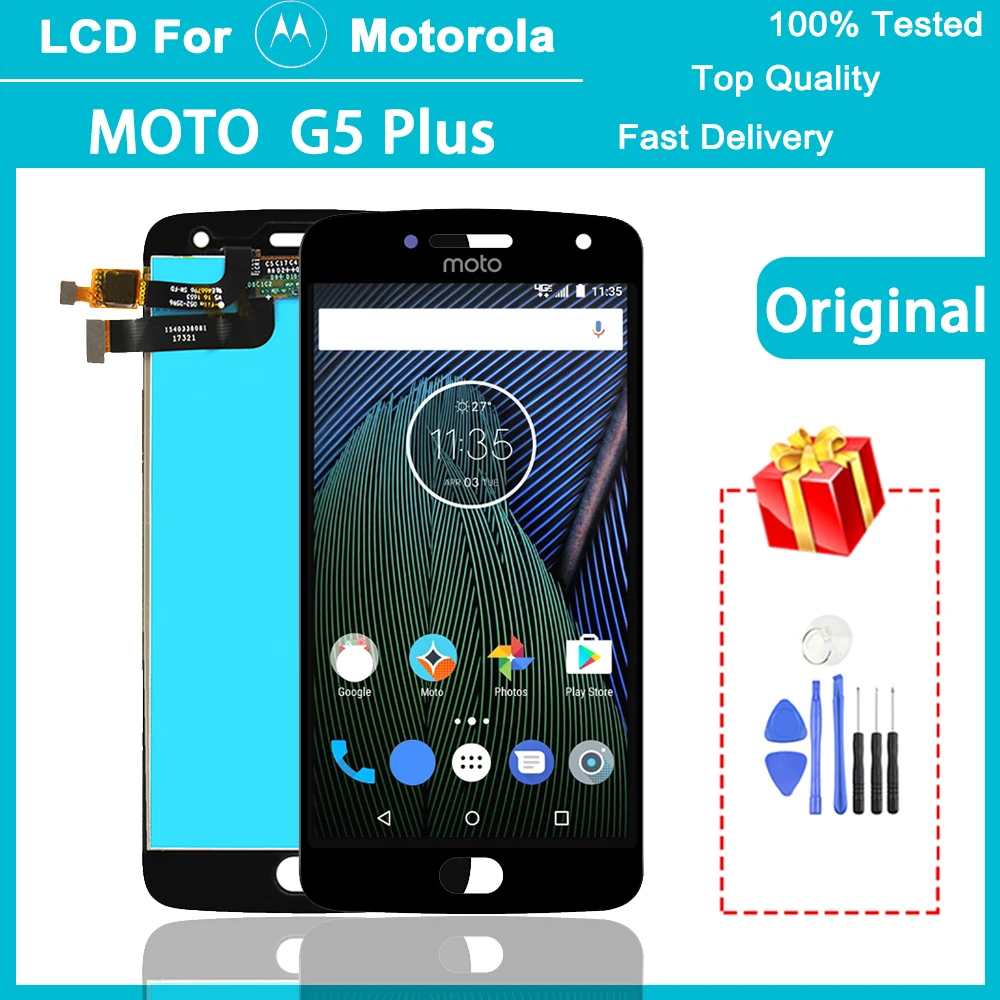 Original 5.2 "display para motorola moto g5 mais lcd tela de toque ...