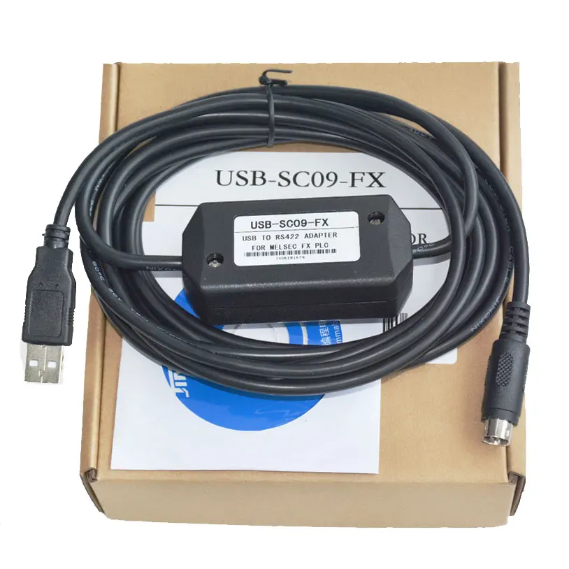 USB SC09 FX三菱plcプログラミングケーブルFX0N FX1N FX2N FX0S FX1S FX3U FX3Gシリーズ通信ケーブル ...