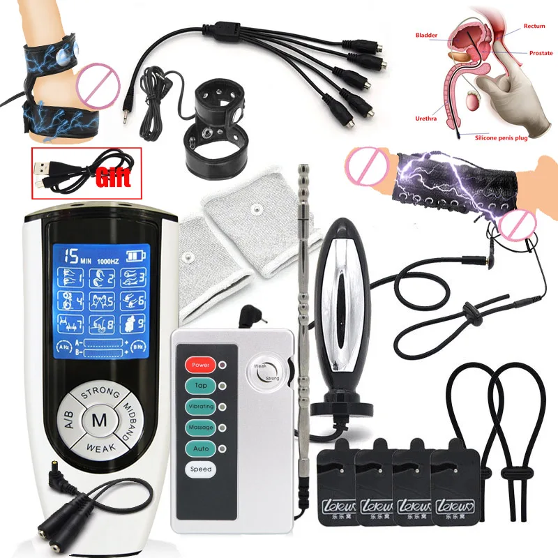 BDSM-Electro-Shock-Penis-Cock-Ring-Electric-Shocker-E-Stimulation ...