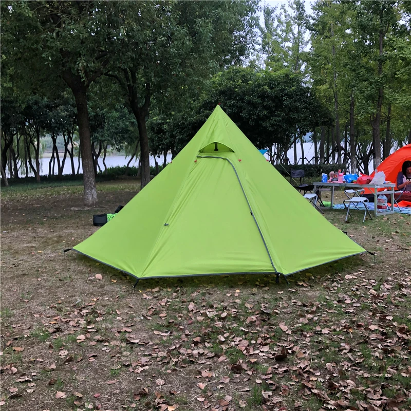Wj Outdoor Waterproof Green Color Ultralight Pyramid Tipi Tent Camping ...