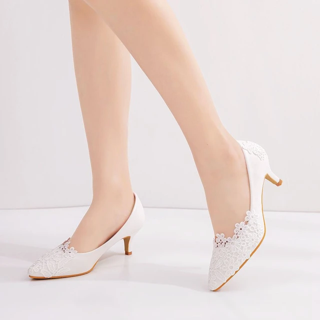 Simple White Wedding Shoes