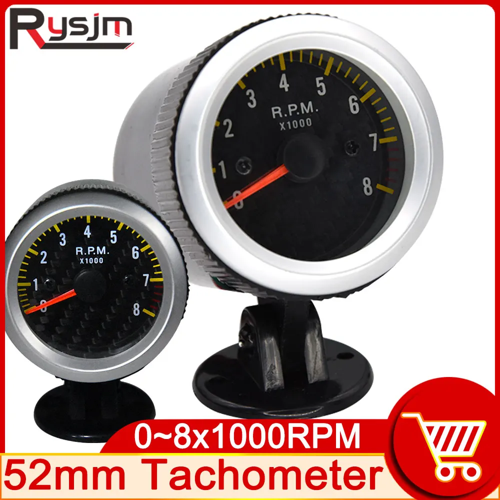 HD-2-52mm-tachimetro-per-Auto-contagiri-0-8000-giri-min-misuratore ...