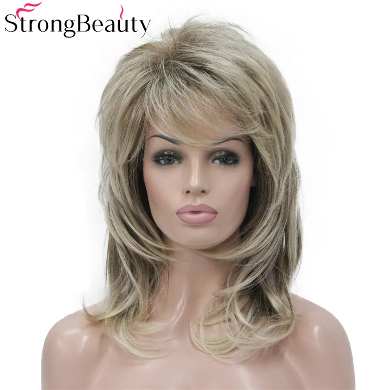 StrongBeauty Perucas sintéticas onduladas longas para mulheres, lady ...