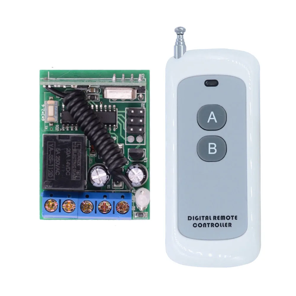 200M-Distance-DC-12V-1CH-5A-Relay-433-Mhz-Universal-Wireless-Remote ...