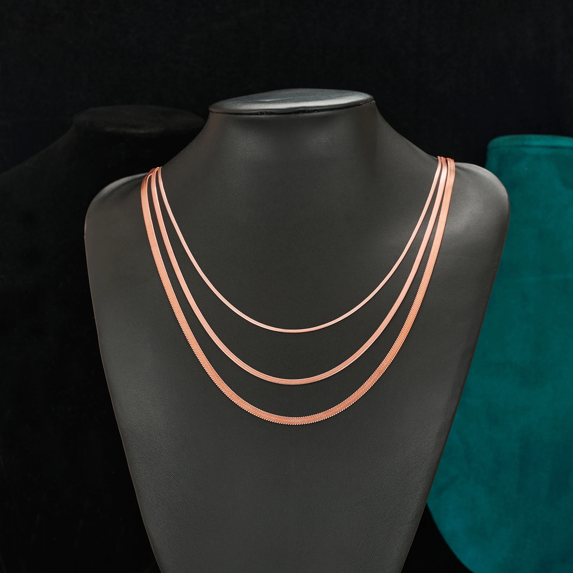 Rose Gold Fashion Blade Chain Necklace 2/3/4/5mm High Quality Men's ...