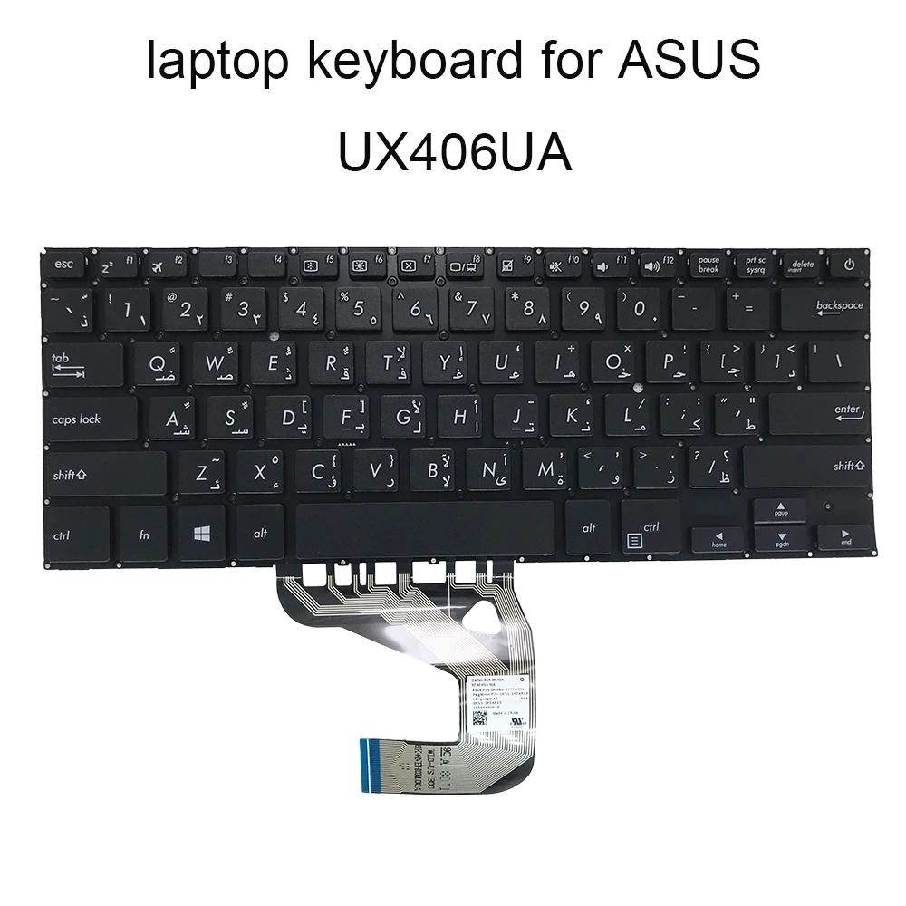 Teclado-retroiluminado-rabe-WB-AR-para-ASUS-X406-UX406UA-X406UA-bosnio ...