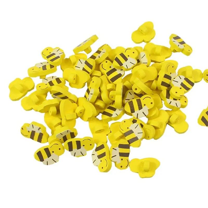 100pcs* Cute yellow bee buttons,sewing button for kids, scrapbooking ...