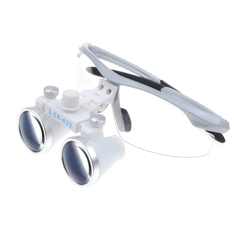 Alta qualidade prata moldura de plástico lupas médicas 2.5/3.5x lupa ...