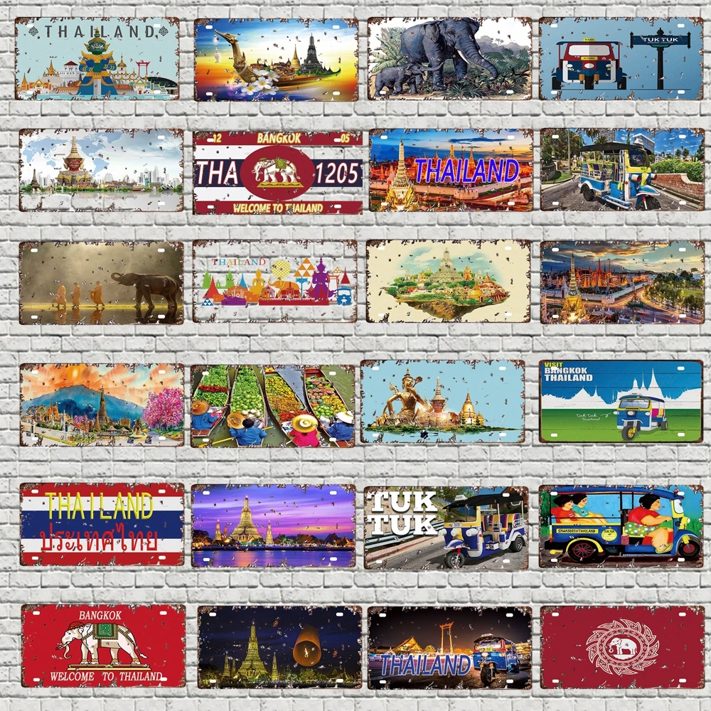 6x12imch Vintage Thailand Travel Poster Plaque Sign Metal Plate ...