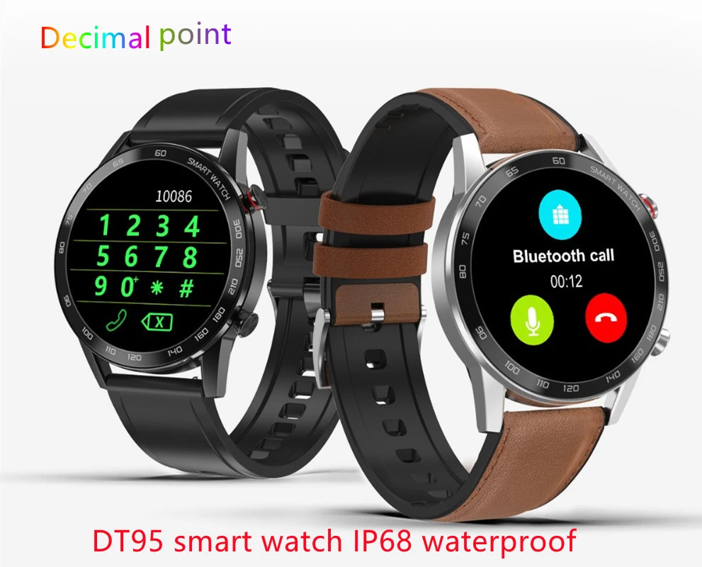 DT95 smart watch IP68 waterproof MTK2502 HD full touch screen ECG ...