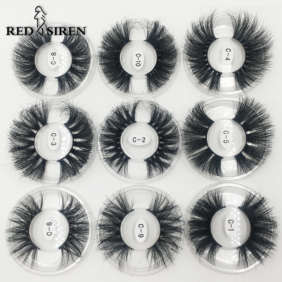 RED SIREN 25mm Mink Lashes Long Lasting Dramatic Volume Eyelashes ...