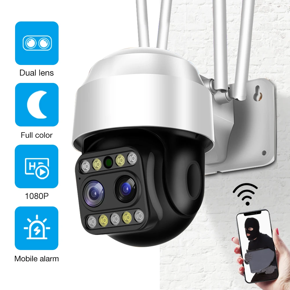 1080p Dual Lens Outdoor Wireless Security Camera Ptz Speed Dome ...