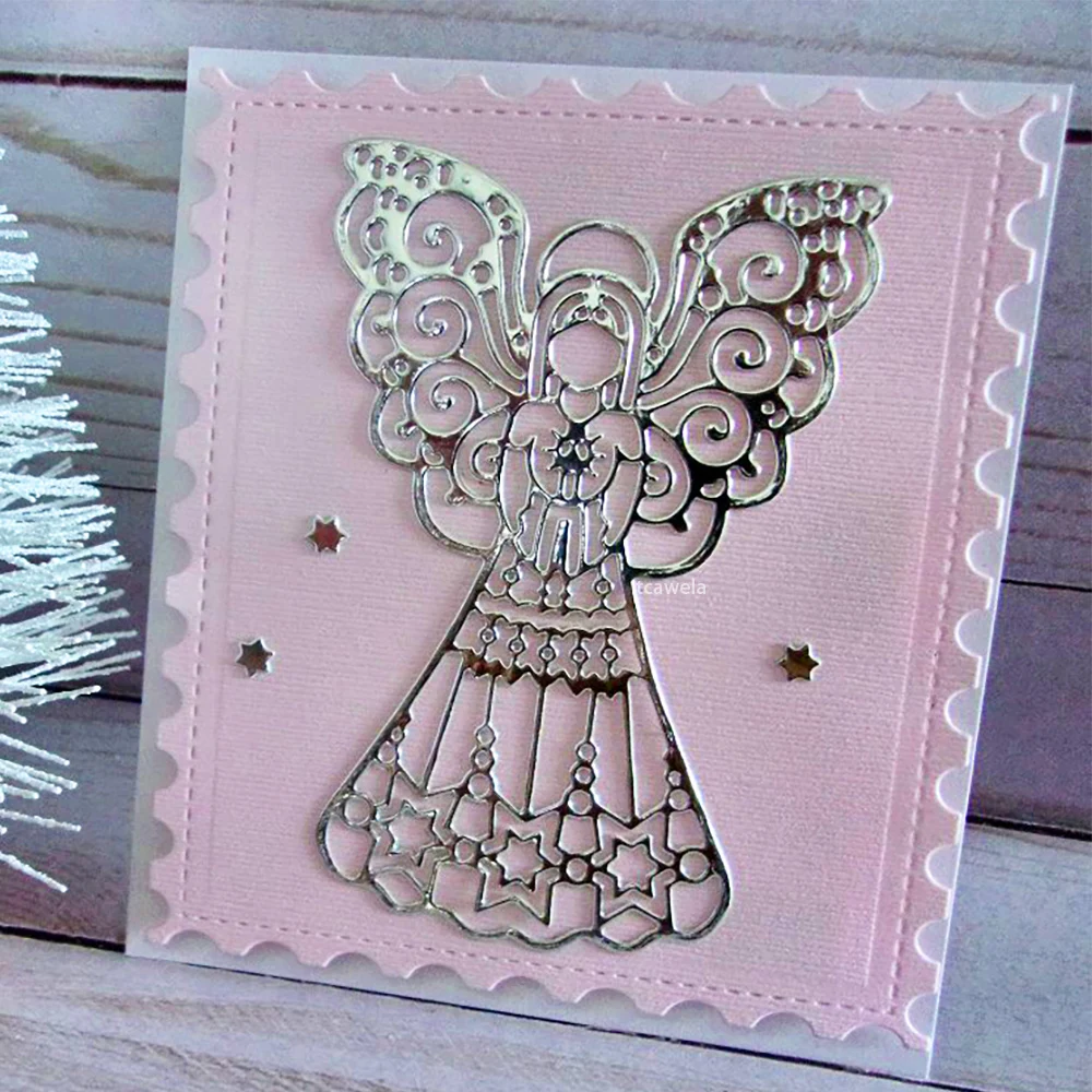 Angel Girl Metal Cutting Dies Love Flower Stencil For Diy Scrapbooking ...
