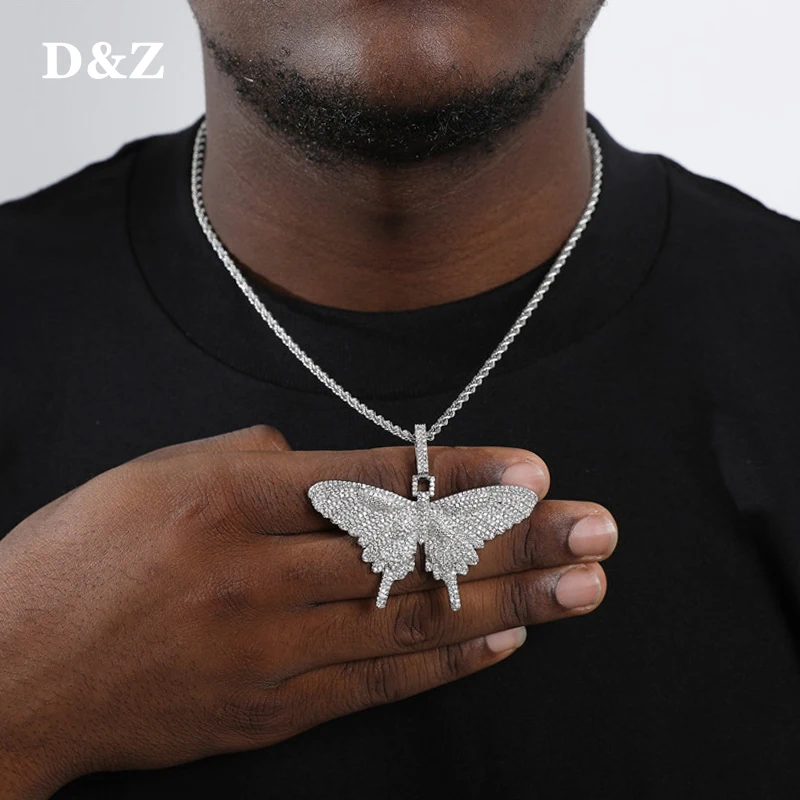 Pendant Butterfly Wing | Butterfly Jewelry Iced | Butterfly Hip Hop ...