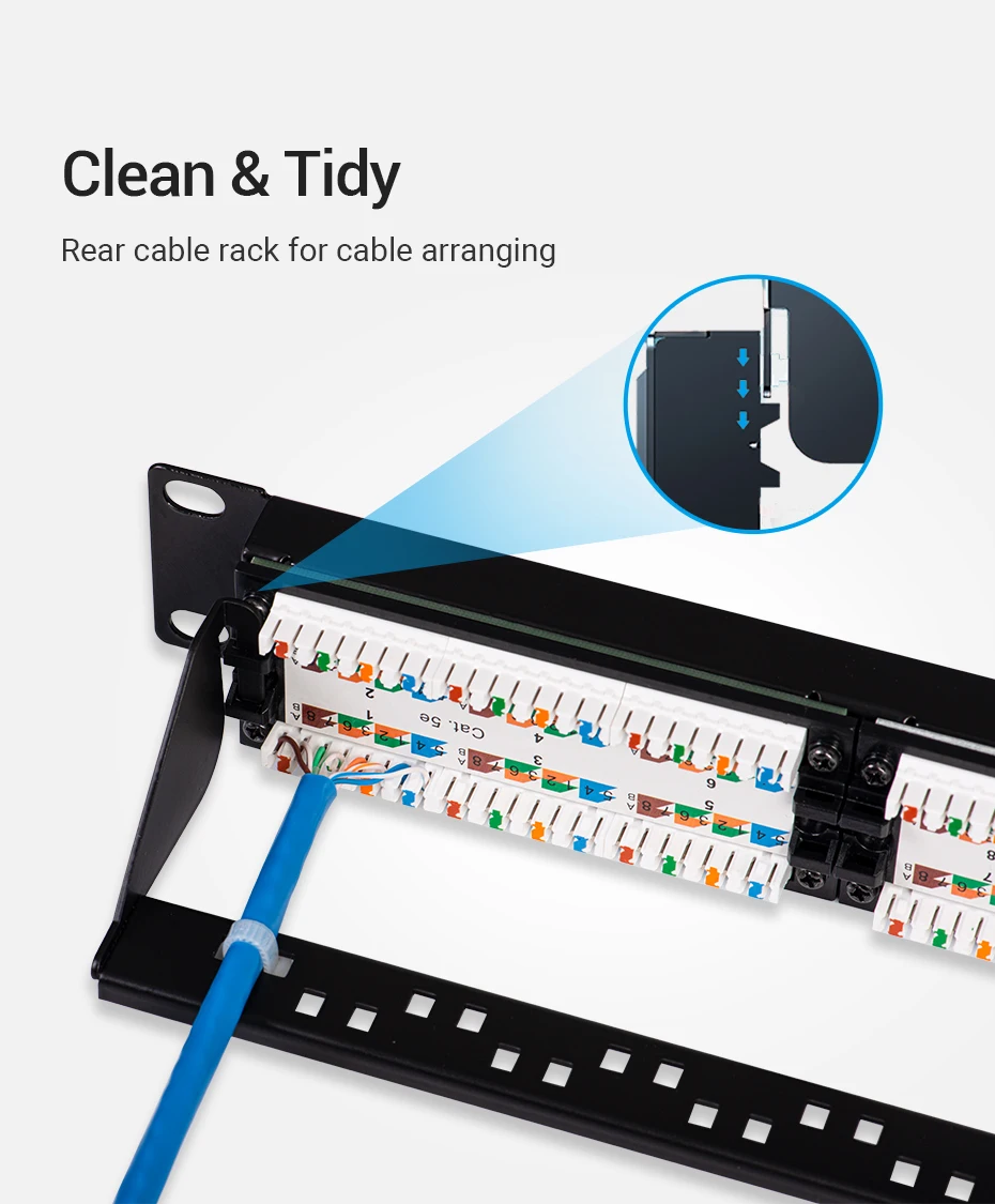 Vention-Adaptateur de câble réseau RJ45 CAT5,panneau de raccordement CAT5,prise Keystone,19 ...
