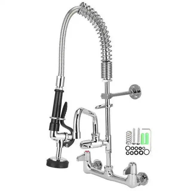 PrecisionFlow™ Commercial Kitchen Faucet with Sprayer - FaucetBazaar 1