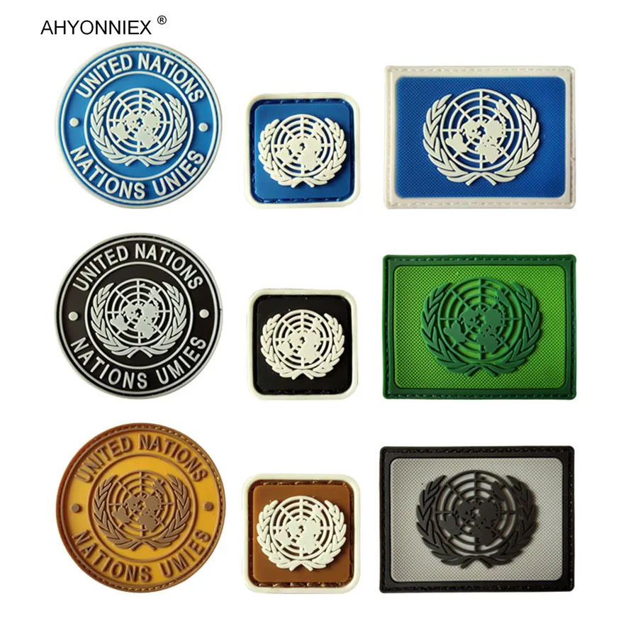 AHYONNIEX-1-PC-PVC-Material-United-Nations-Armband-Patch-Hook-And-Loop ...