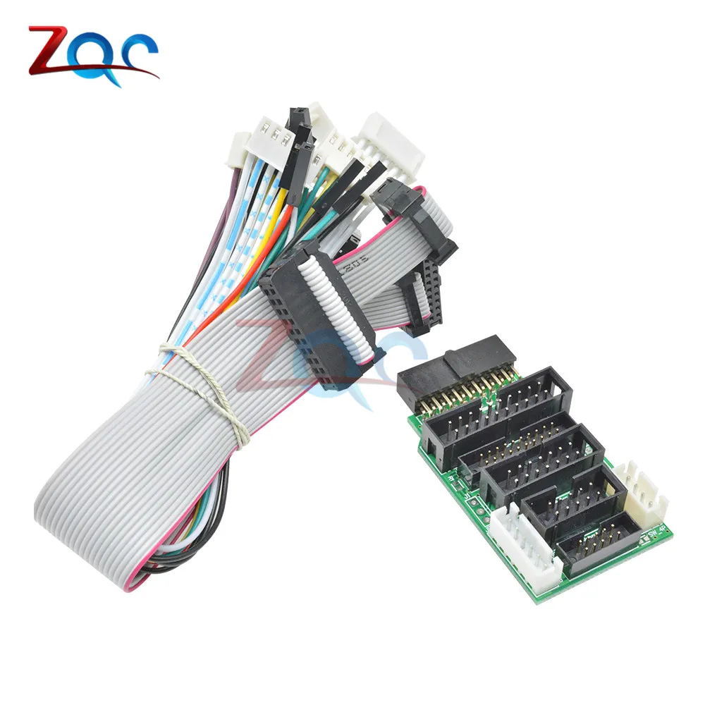 Emulator V8 JTAG Adapter Converter for J Link with 8PCS 4 Pin 6 Pin 10 ...