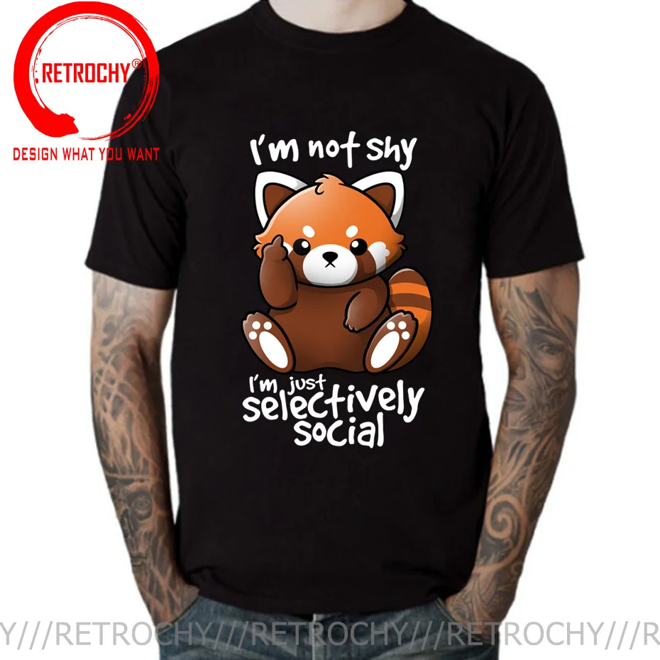 Anime-Kawaii-Shy-Red-Panda-T-shirt-Funny-Selectively-Social-Red ...