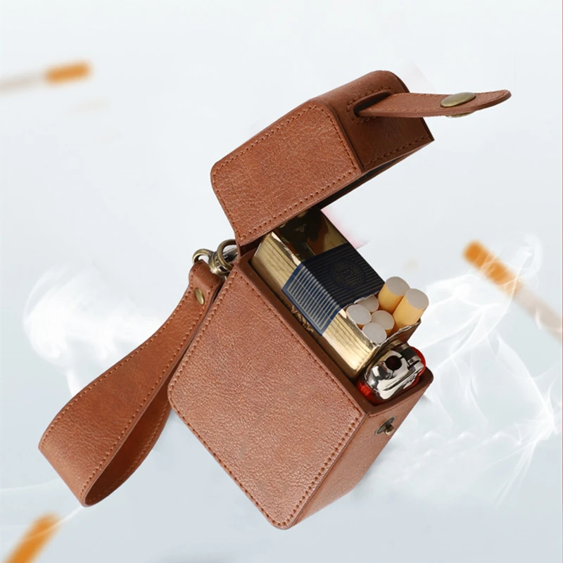 Genuine-Leather-Cigarette-Case-Cover-Luxury-PU-Leather-Cigarettes-Box ...