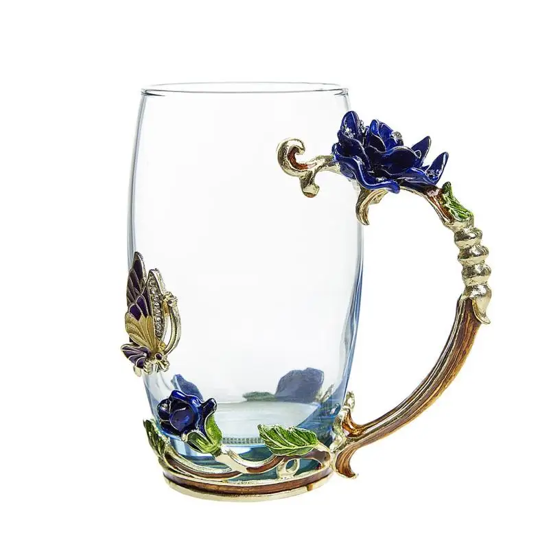 Verres à cocktails,Tasse en verre émaillé créatif,motifs sculptés en ...