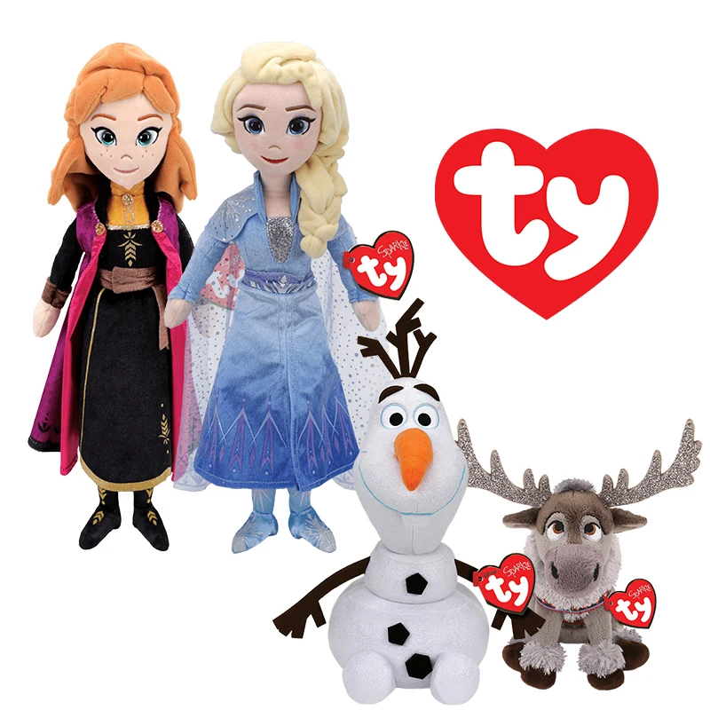 40CM-Ty-Stuffed-Plush-New-Movie-Cartoon-Elsa-Olaf-Xuebao-Glitter-Eyes ...