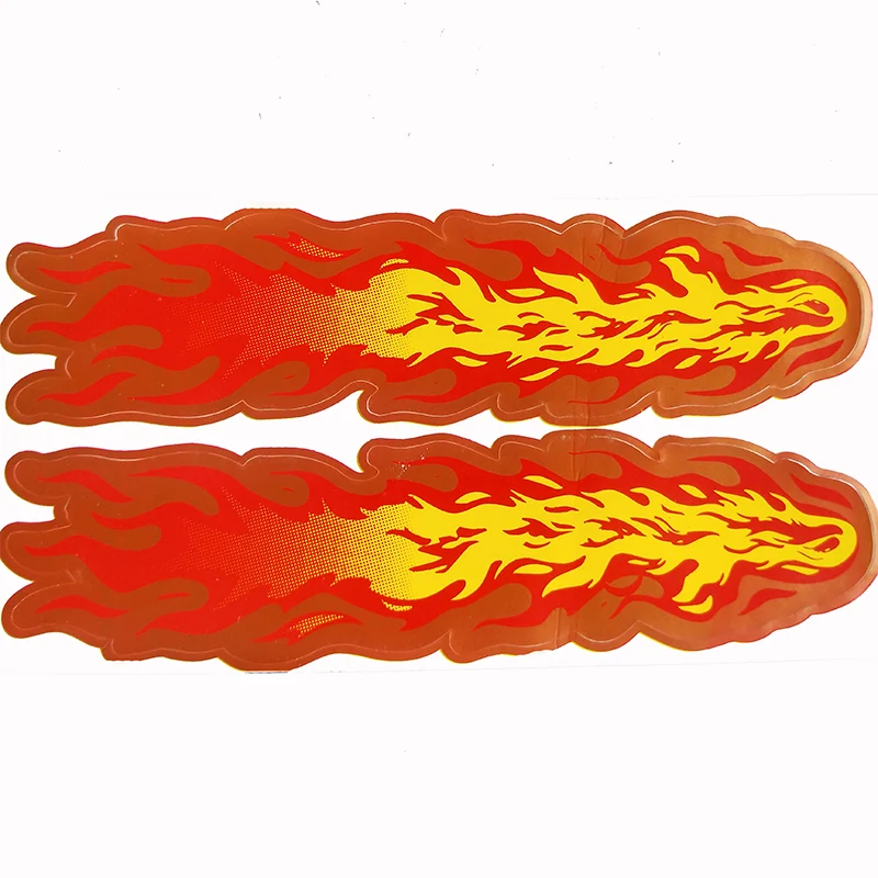 1pairs 19cm Cool Fire Flame Sticker For Car Motorcycle Chopper Dirt ...
