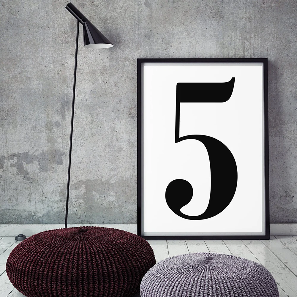 Number 5 Black And White